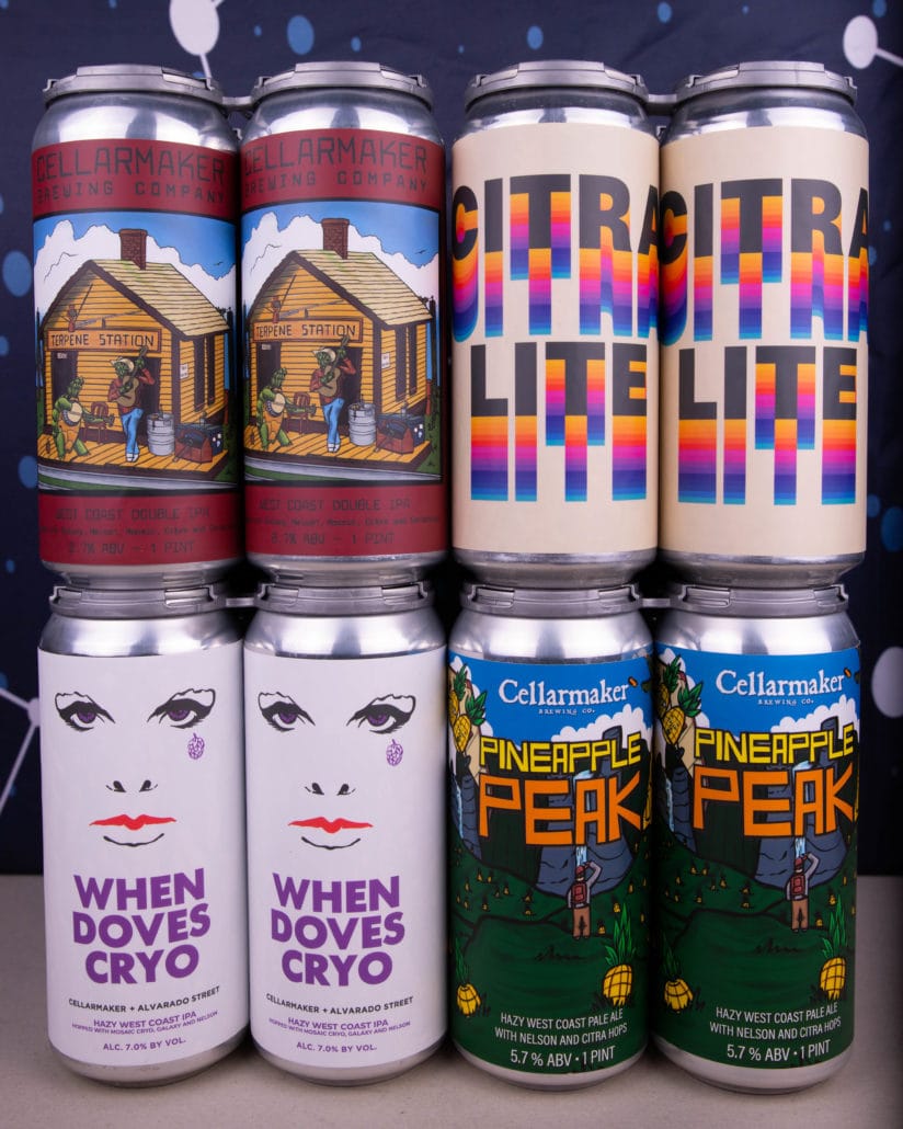 "When Doves Cryo" DDH IPA, "Terpene Station" DIPA, "Pineapple Peak ...